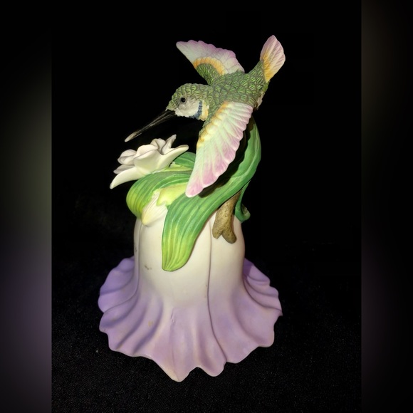 Accents | Vintage Fine Porcelain W Purple Flower Hummingbird Dinner ...